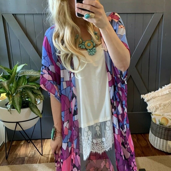 Figleaffashion | Jackets & Coats | Bohemian Kimono Duster Long Maxi Vtg ...